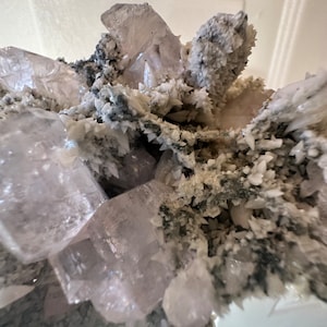 Statement Pink-purple Diamond Calcite on Dogtooth Calcite Specimen With ...