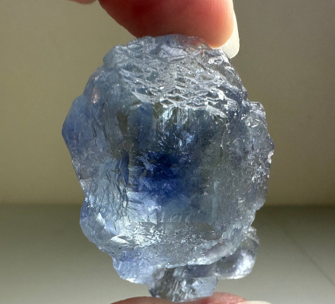 Top Grade Polyhedral Etched Blue Fluorite With Deep Blue Phantom/ Super ...