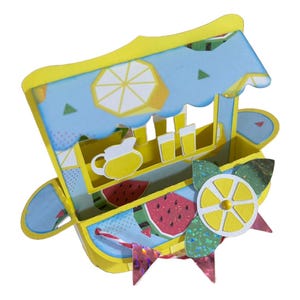 Lemonade Stand Pop up Card, Summer Fruit Cart 3D Paper Craft, Handmade ...