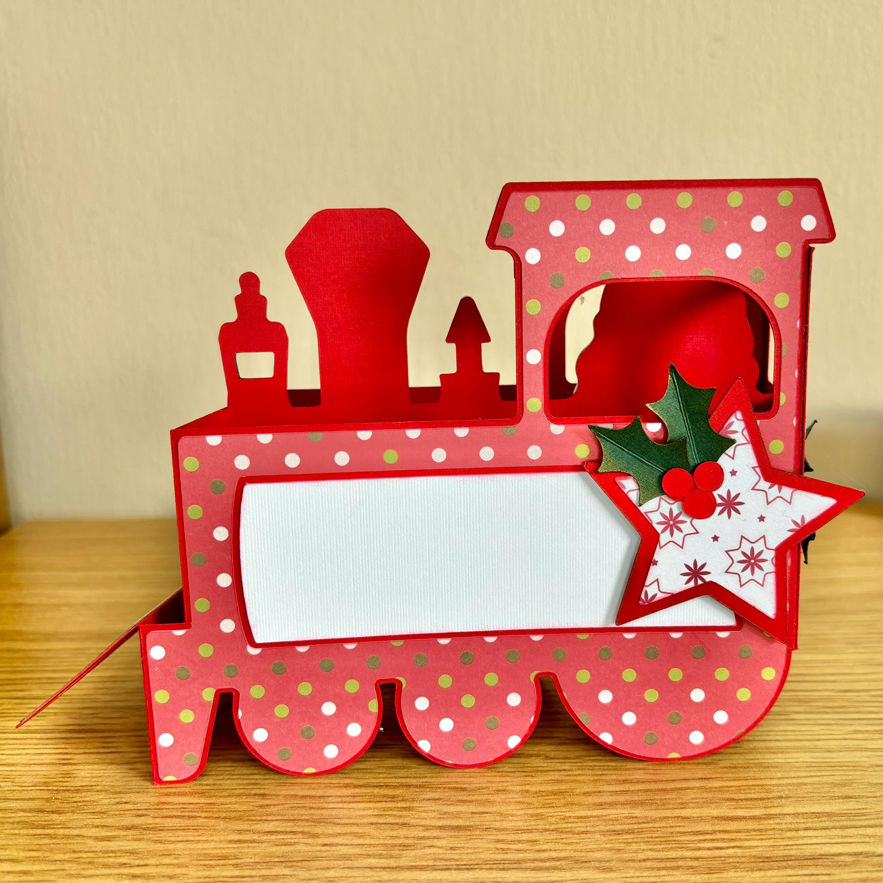 Handcrafted Santa Train Pop-up Card for Festive Greetings, Traditional ...