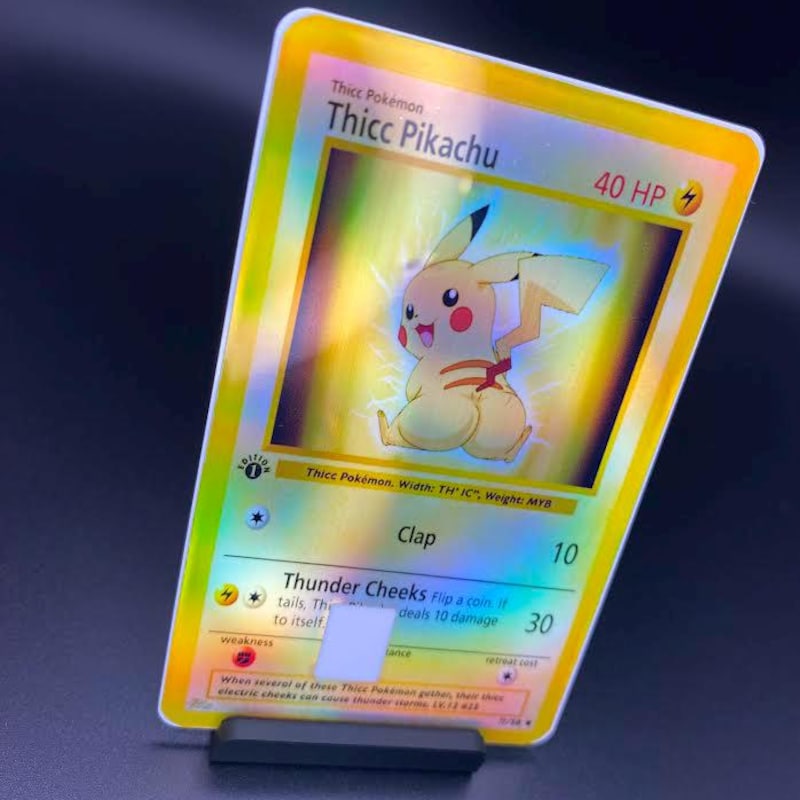 Thicc Pikachu Card - Etsy