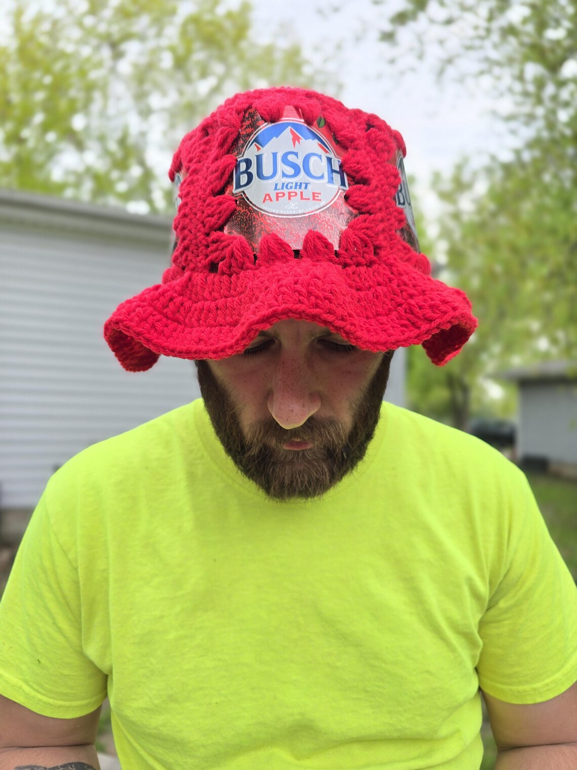 Crocheted Busch Apple Beer Bucket Hat - Etsy