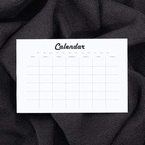 Blank Printable Calendar Landscape, Blank Minimalist Monthly Calendar ...