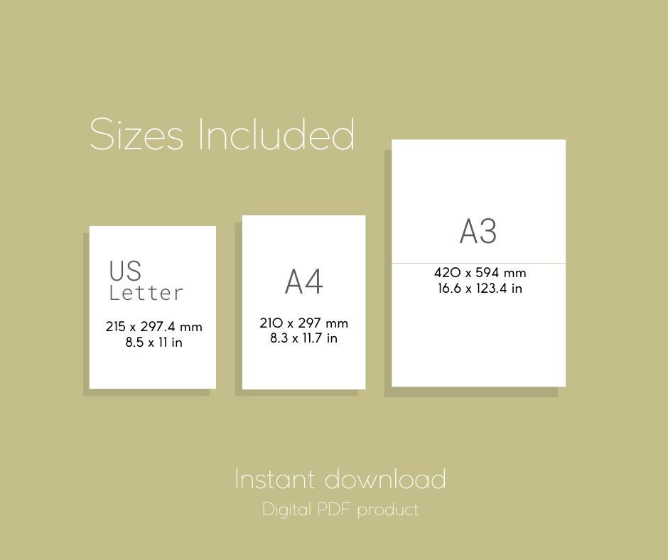 2023 Printable Calendar Landscape, Minimalist Monthly Calendar 2023, A4 ...