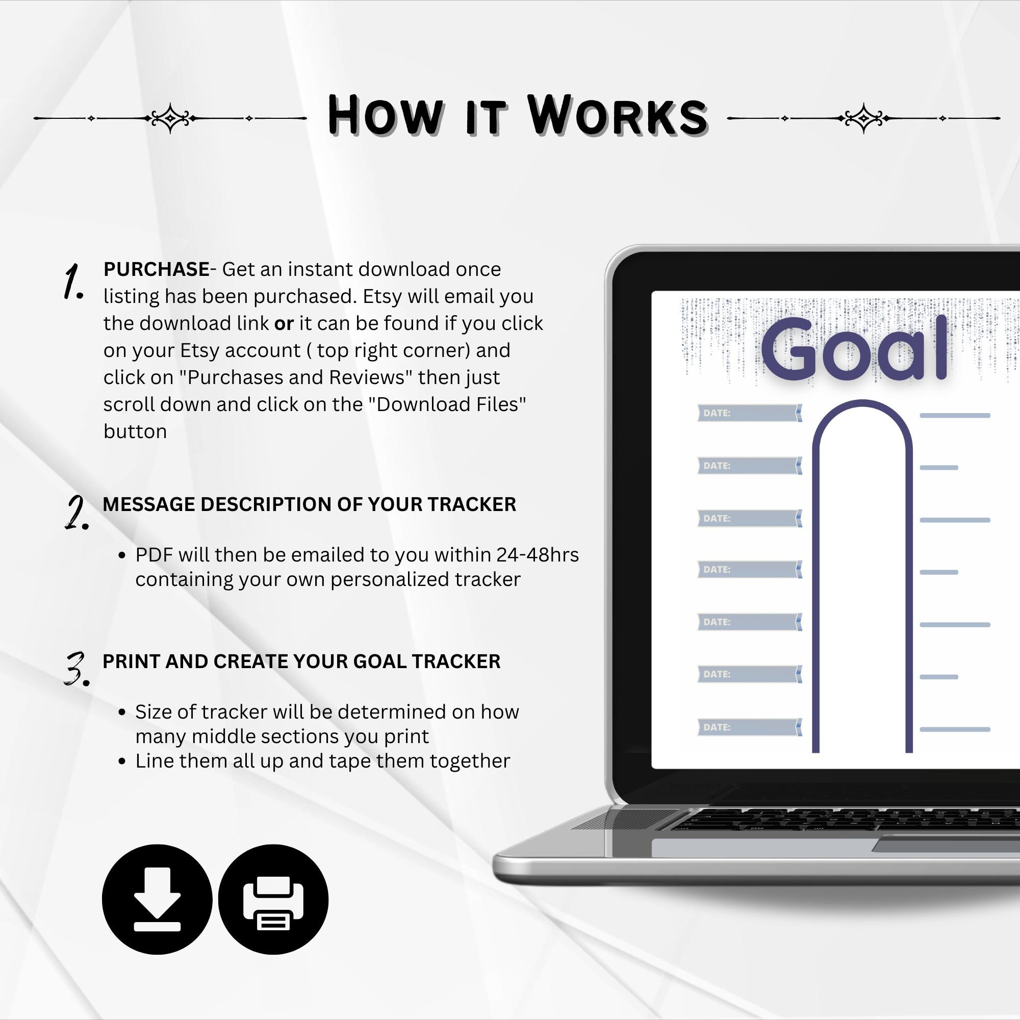 Custom Goal Tracker Printable, Thermometer Goal Tracker, Weight Loss ...