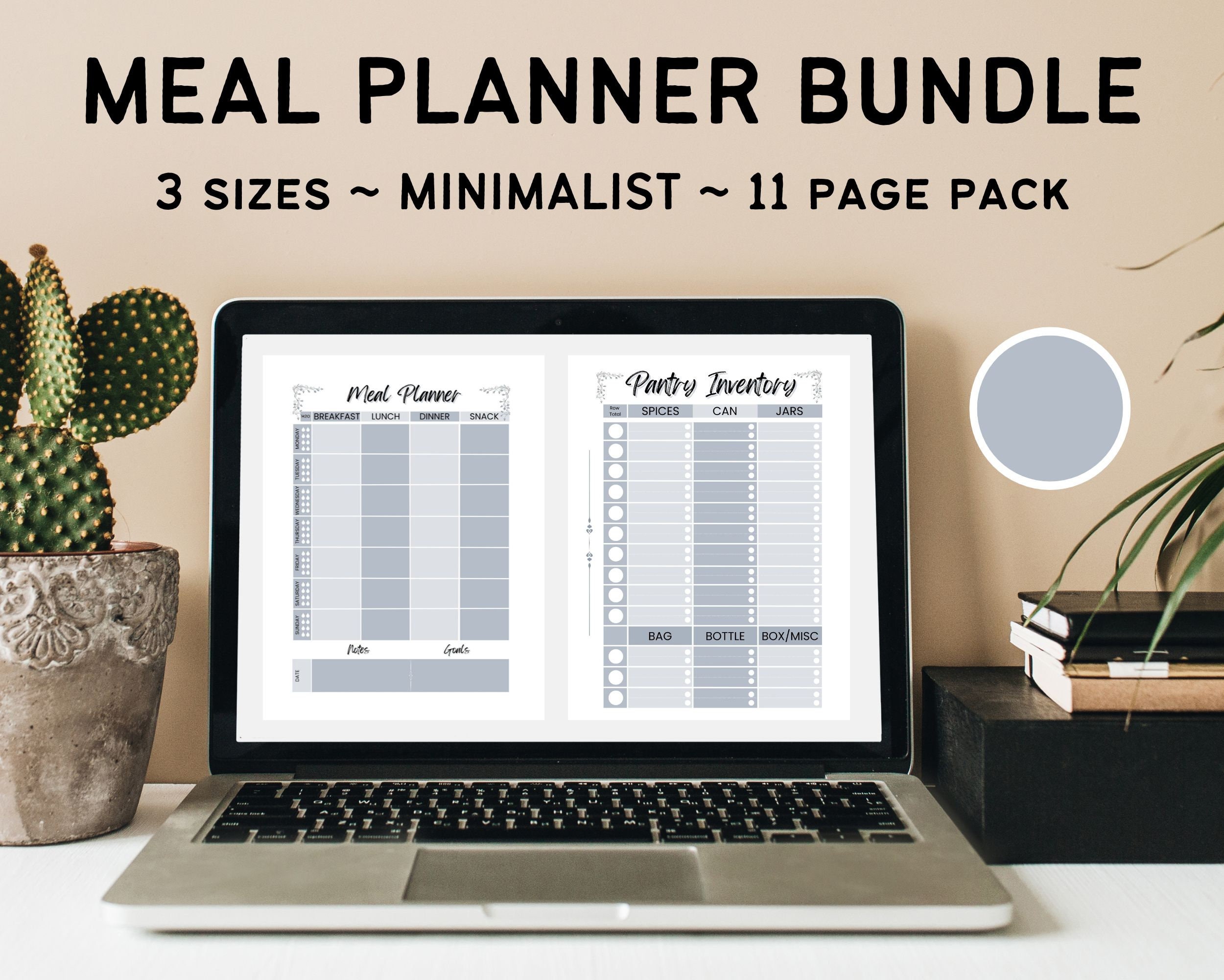 Printable Digital Weekly Meal Planner With Shopping List, Track Water ...