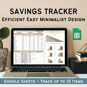 Savings Google Sheets Tracker Template | Digital Money Saving Chart ...