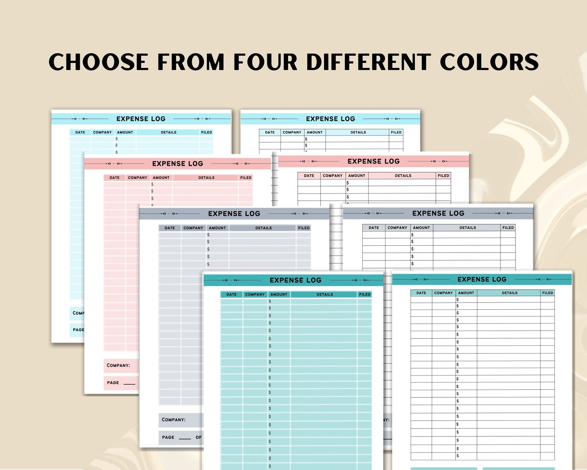 Income and Expense Log Bundle, Expense Bundle, Printable, Editable, PDF ...