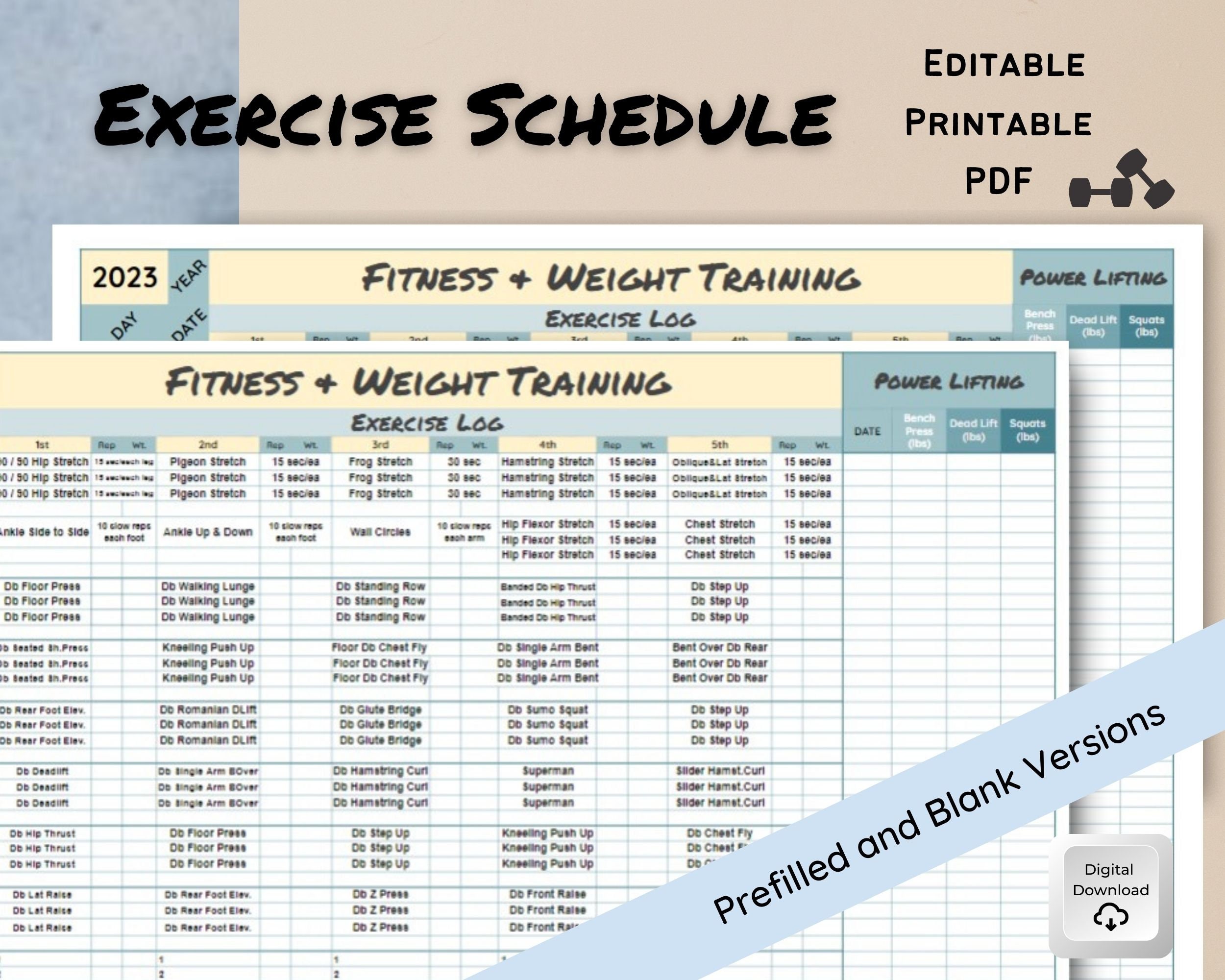 Fitness Tracker Printable, Daily Fitness Tracker, Workout Tracker ...