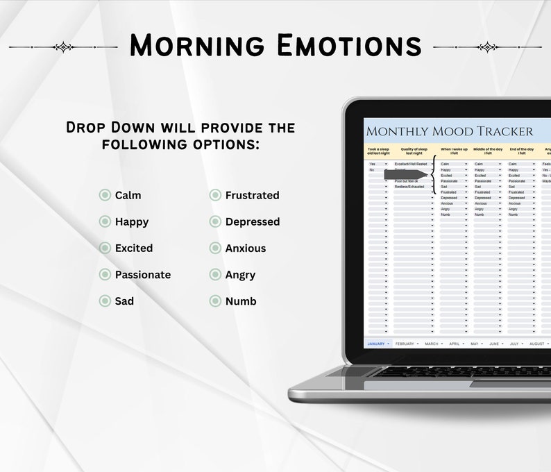 Google Sheets Mood Template, Mood Tracker Spreadsheet, Mood Template ...