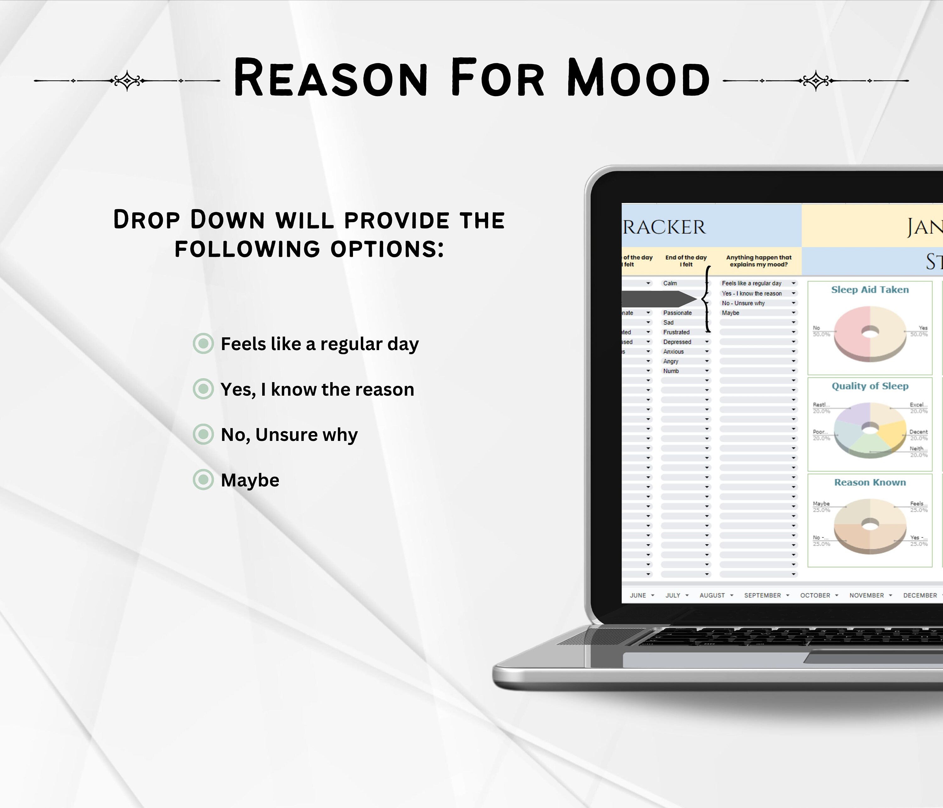 Google Sheets Mood Template, Mood Tracker Spreadsheet, Mood Template ...