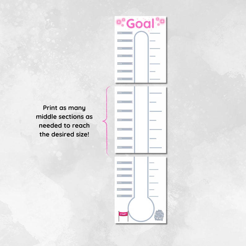 Large Fun Goal Tracker Printable, Thermometer Goal Tracker, Weight Loss ...