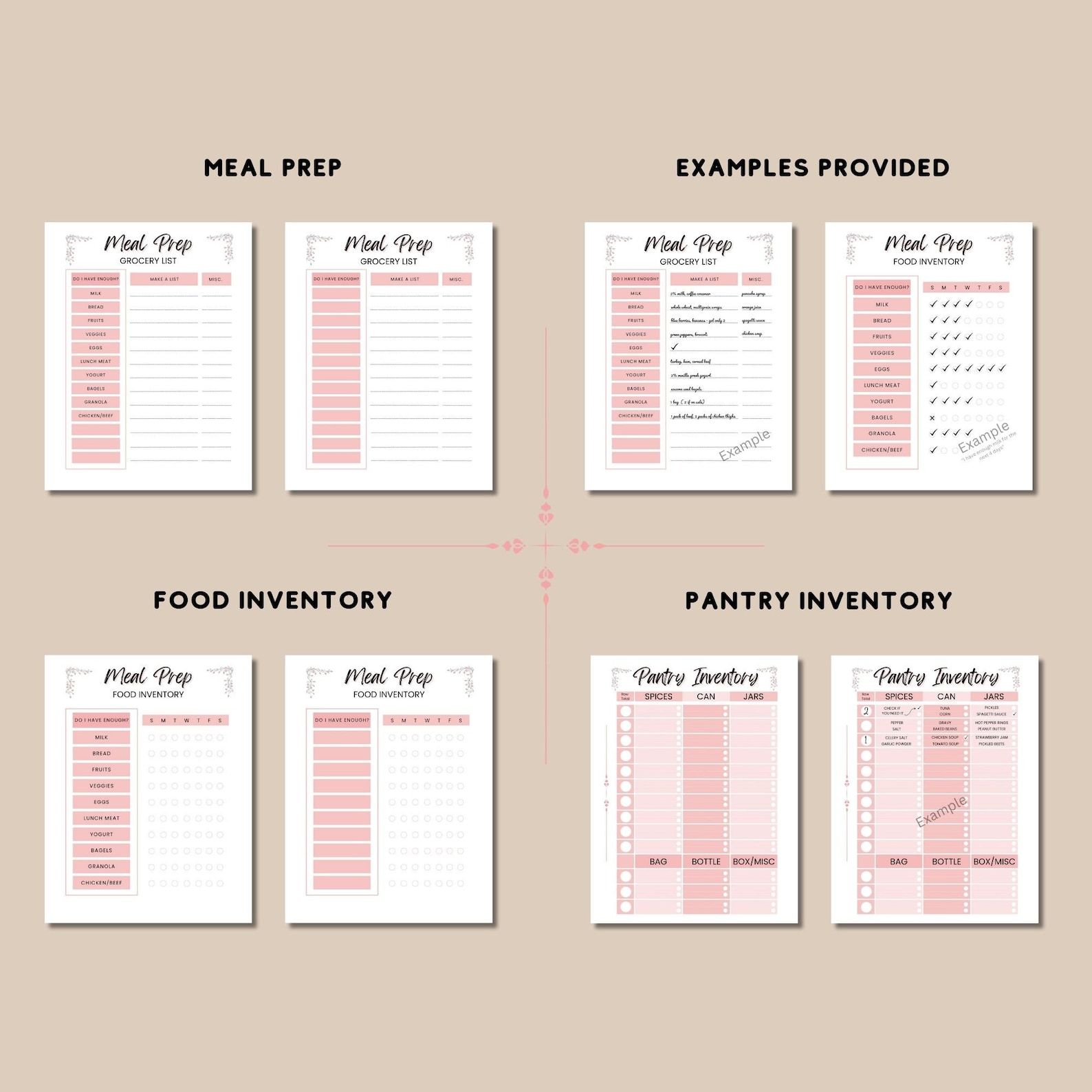 Digital Weekly Meal Planner, Printable Planner, Track Water Intake ...