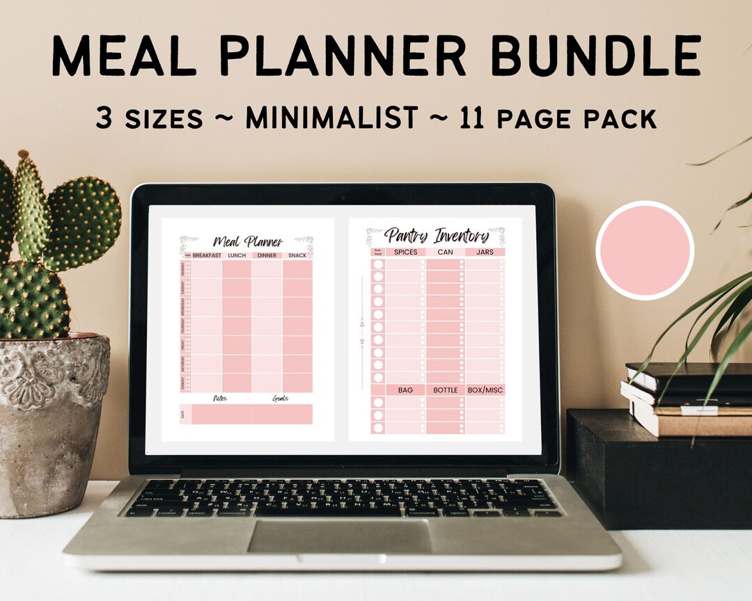 Digital Weekly Meal Planner, Printable Planner, Track Water Intake ...