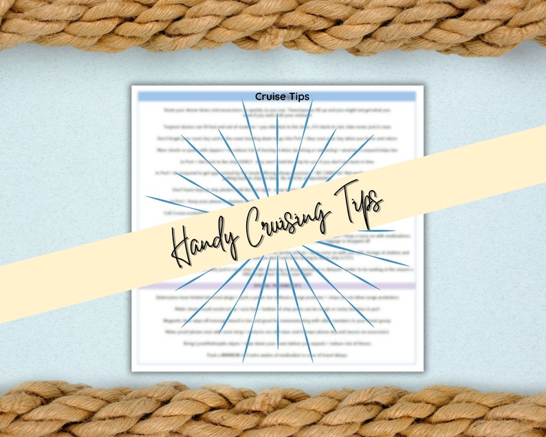 Cruise Planner Printable, Vacation Planner, Cruise Tips, Digital Travel ...