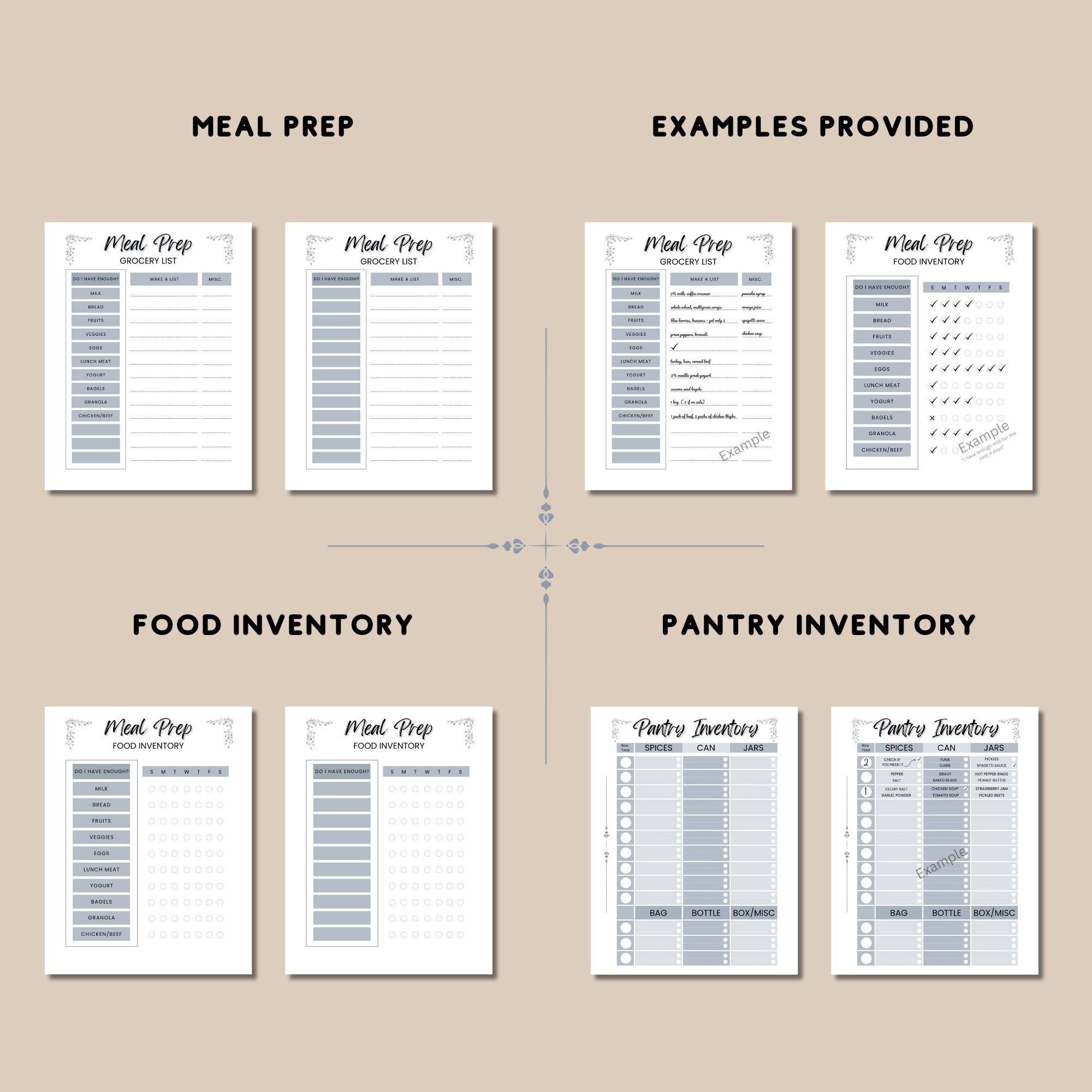 Printable Digital Weekly Meal Planner With Shopping List, Track Water ...