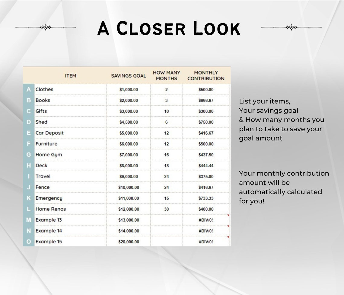 Savings Google Sheets Tracker Template | Digital Money Saving Chart ...