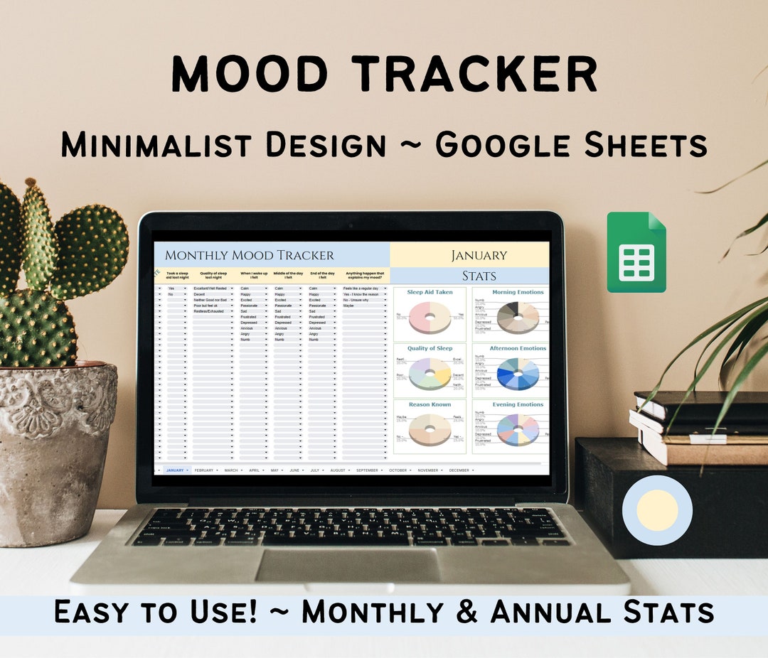 Google Sheets Mood Template Mood Tracker Spreadsheet Mood - Etsy