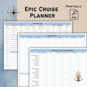 All-in-one Printable Cruise Planner: Organize Your Dream Vacation, Cruise Planner Printable ...
