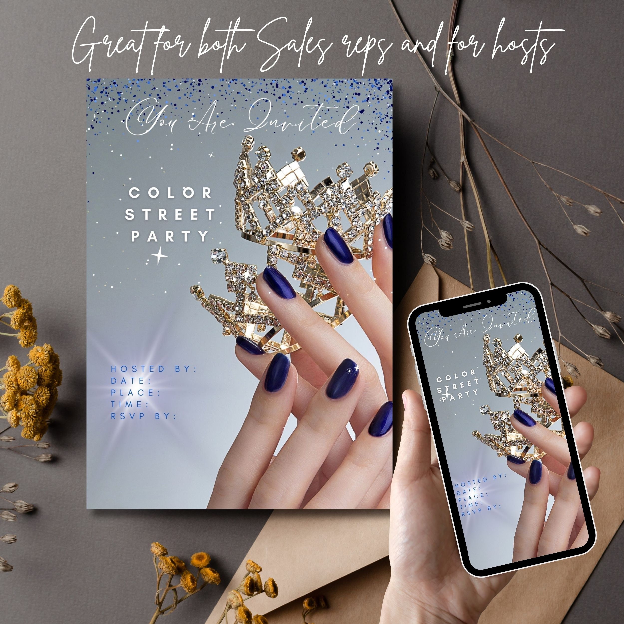 Color Street, Digital Party Invitation, Nail Art, Animated Digital ...