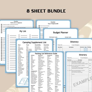 Travel Planner Printable Digital Bundle, Multiple Sizes, Budget Sheet ...