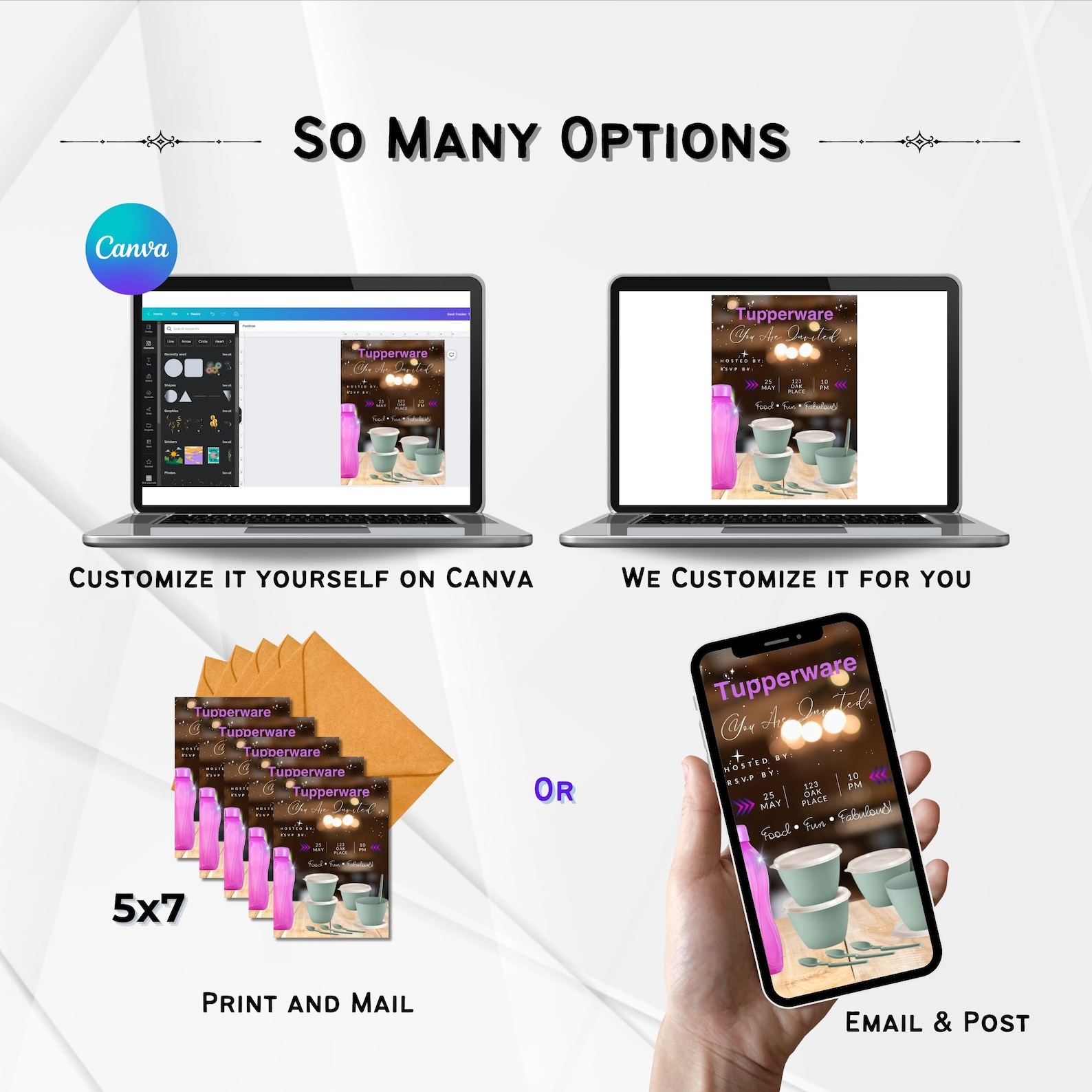 Tupperware, Digital Party Invitation, Party Invites, Animated Digital ...