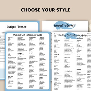 Travel Planner Printable Digital Bundle, Multiple Sizes, Budget Sheet ...