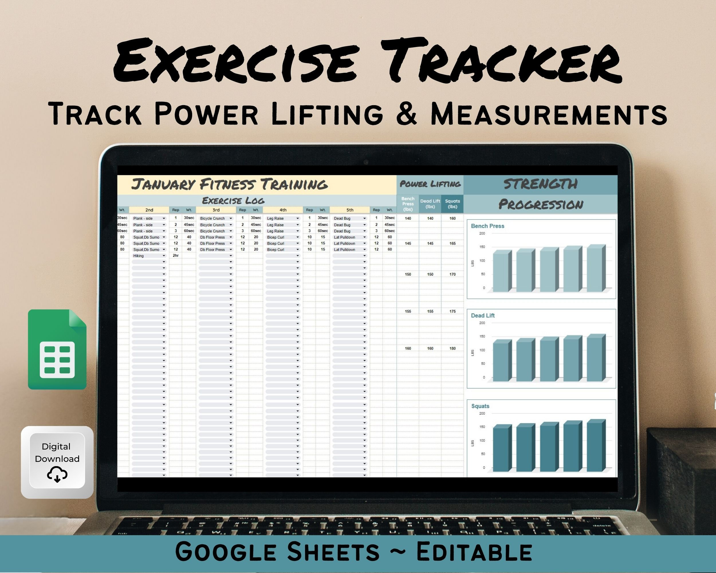 Workout Tracker Printable Daily Fitness Tracker Fitness - Etsy