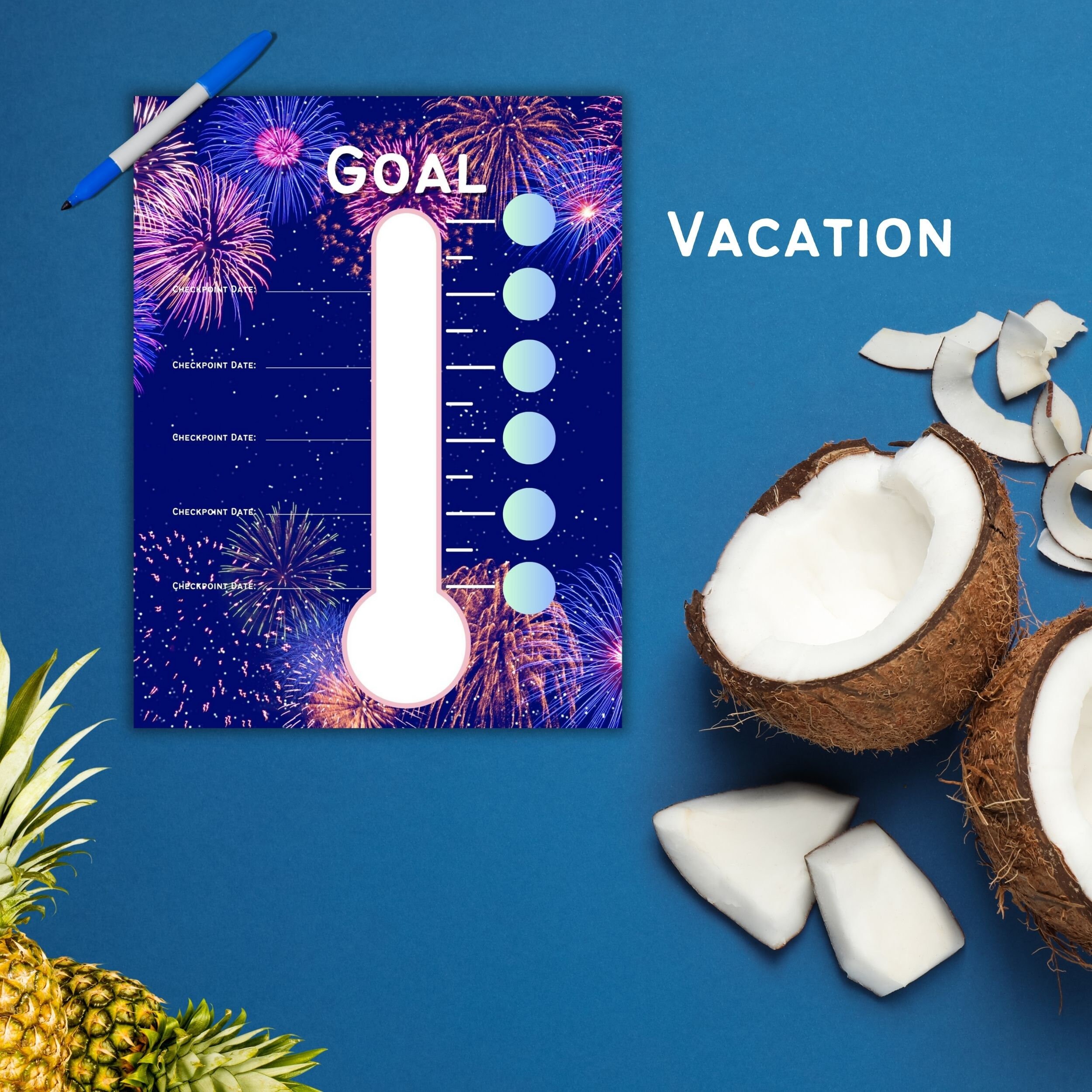 Goal Tracker Printable Thermometer Goal Tracker Editable - Etsy
