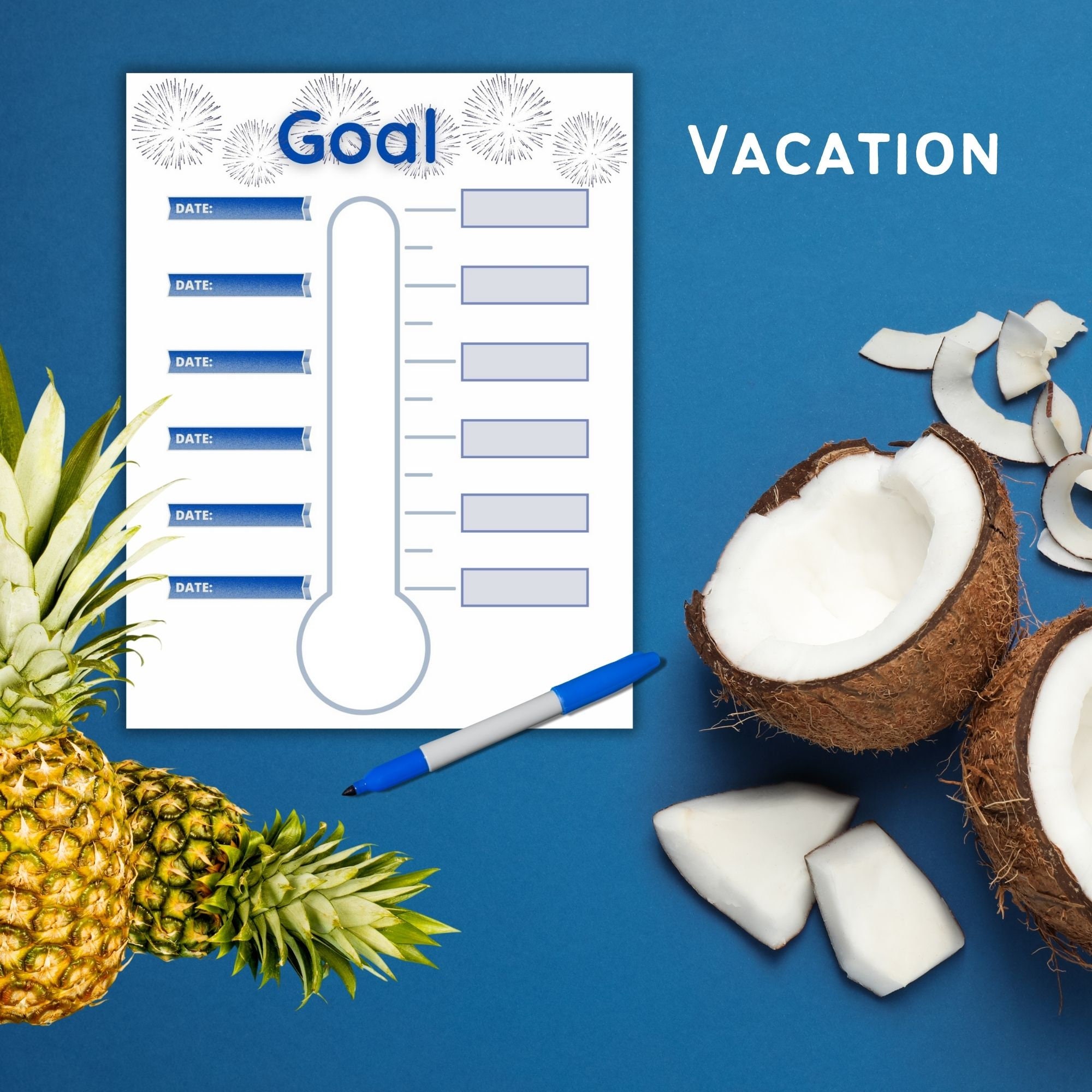 Goal Tracker Printable, Thermometer Goal Tracker, Editable Goal Tracker ...