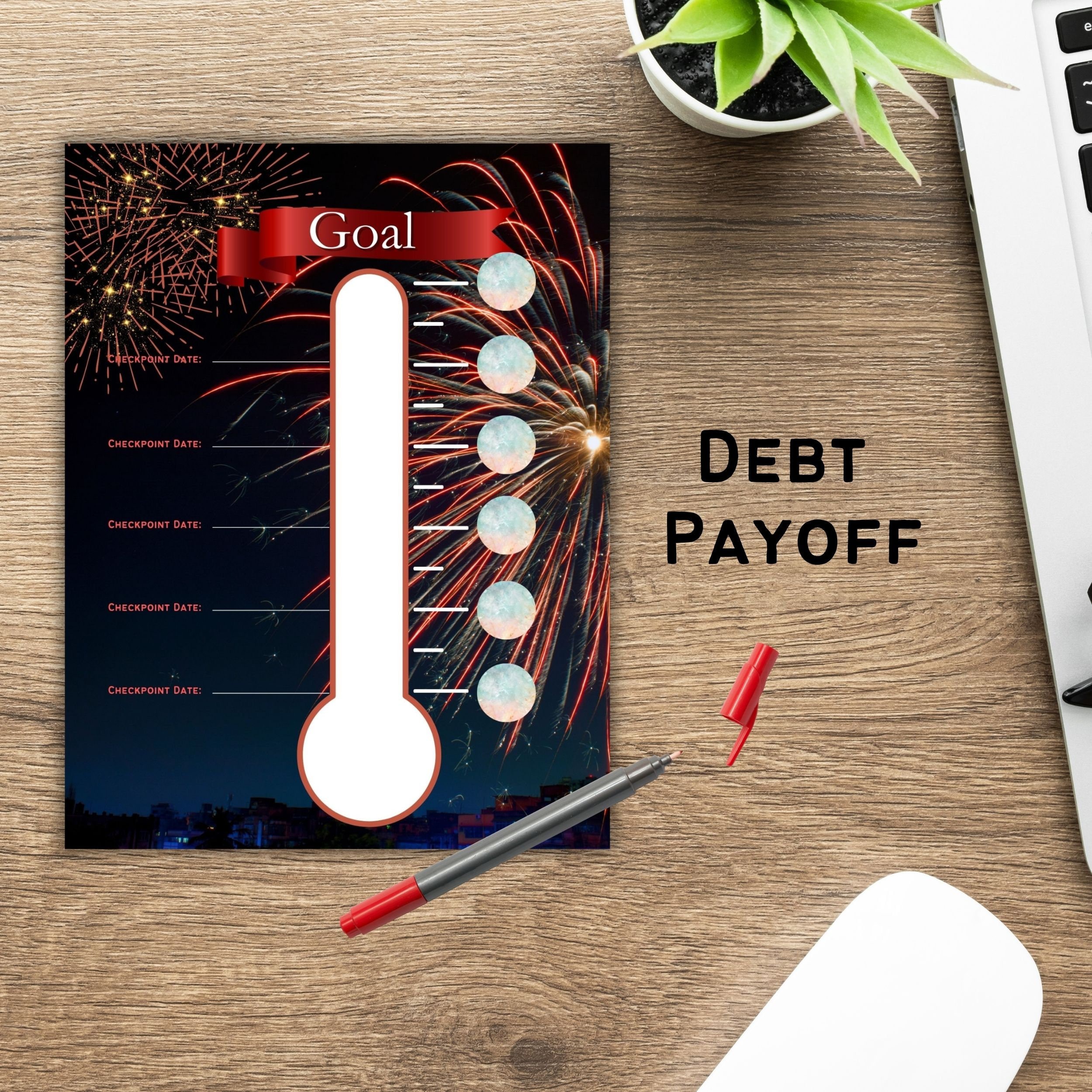 Goal Tracker Printable Thermometer Goal Tracker Editable - Etsy