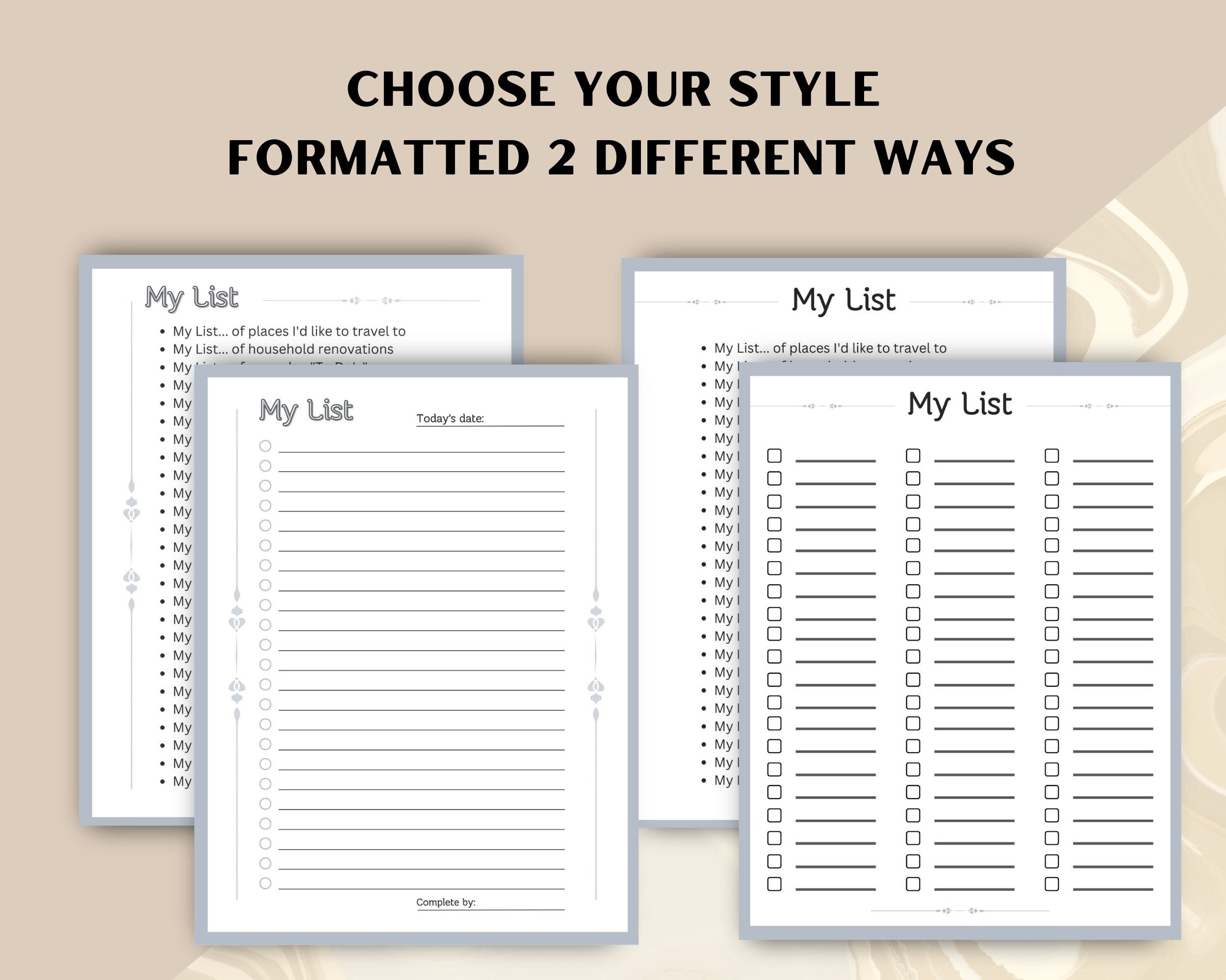 Printable to Do List Bundle, Checklist, Multiple Sizes, Editable, PDF ...