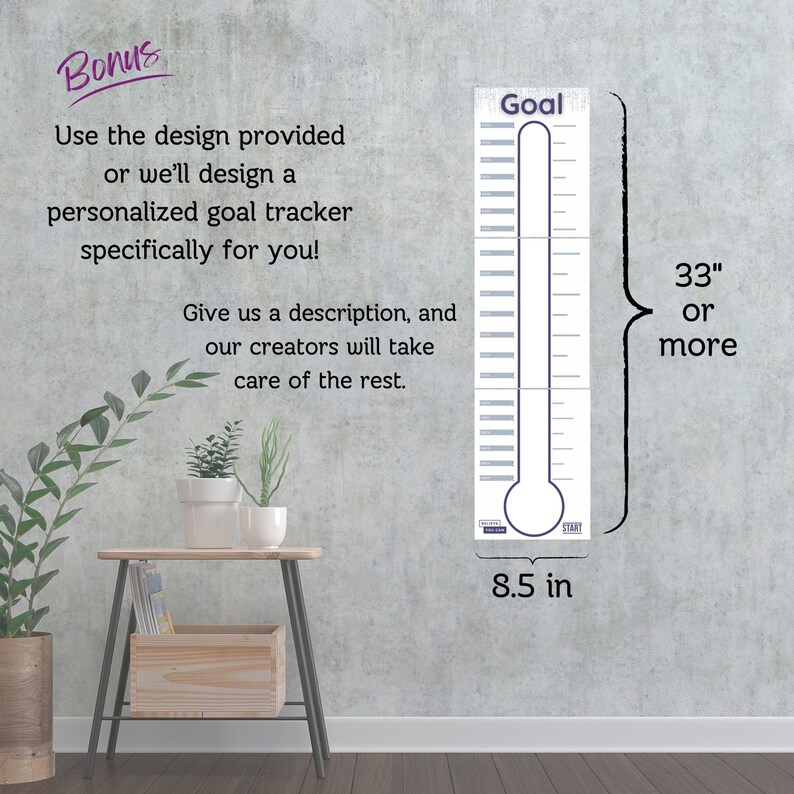 Custom Goal Tracker Printable, Thermometer Goal Tracker, Weight Loss ...