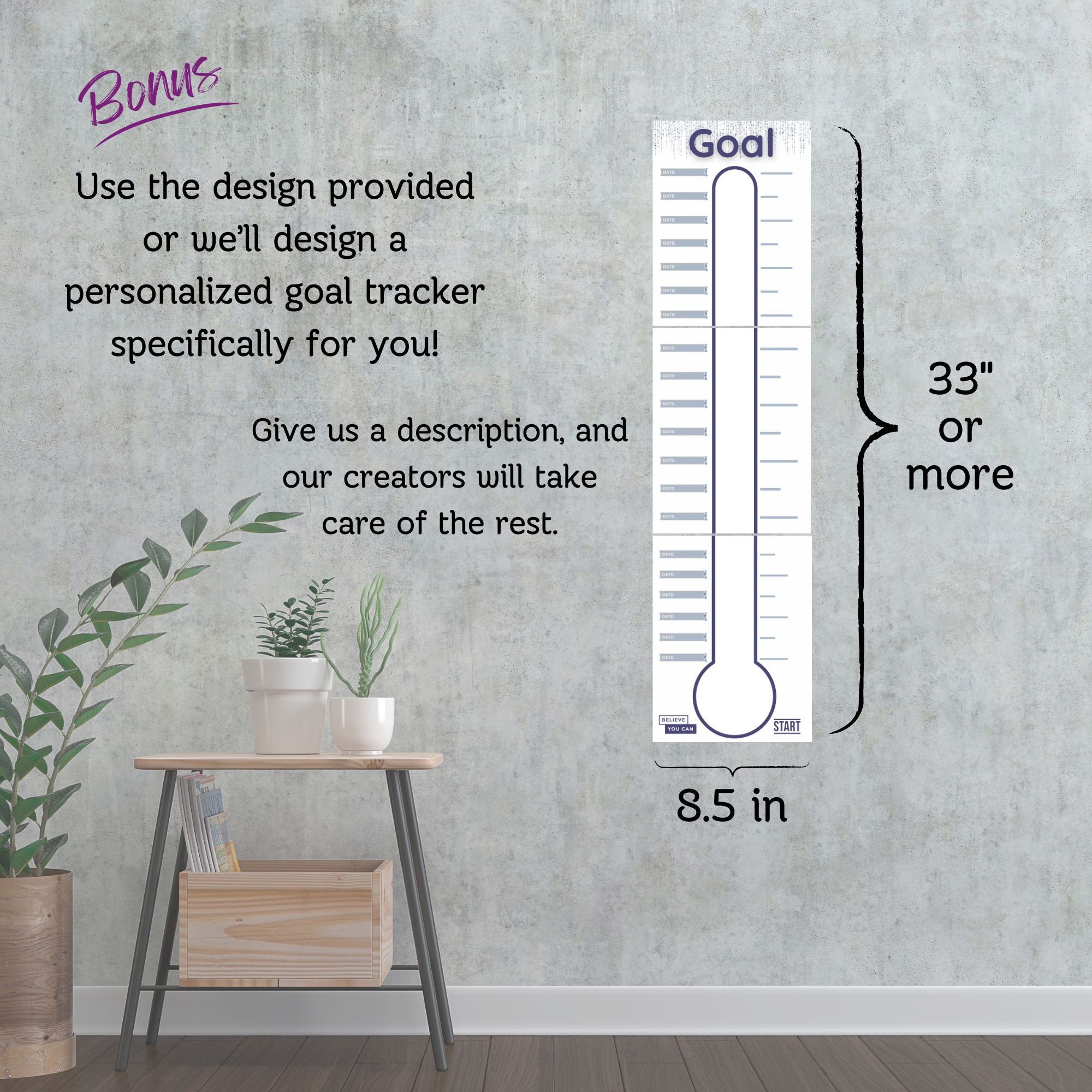 Custom Goal Tracker Printable, Thermometer Goal Tracker, Weight Loss ...
