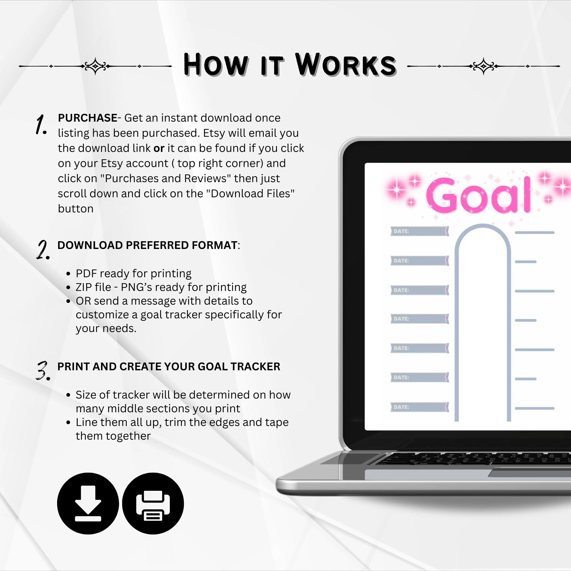 Large Fun Goal Tracker Printable, Thermometer Goal Tracker, Weight Loss ...