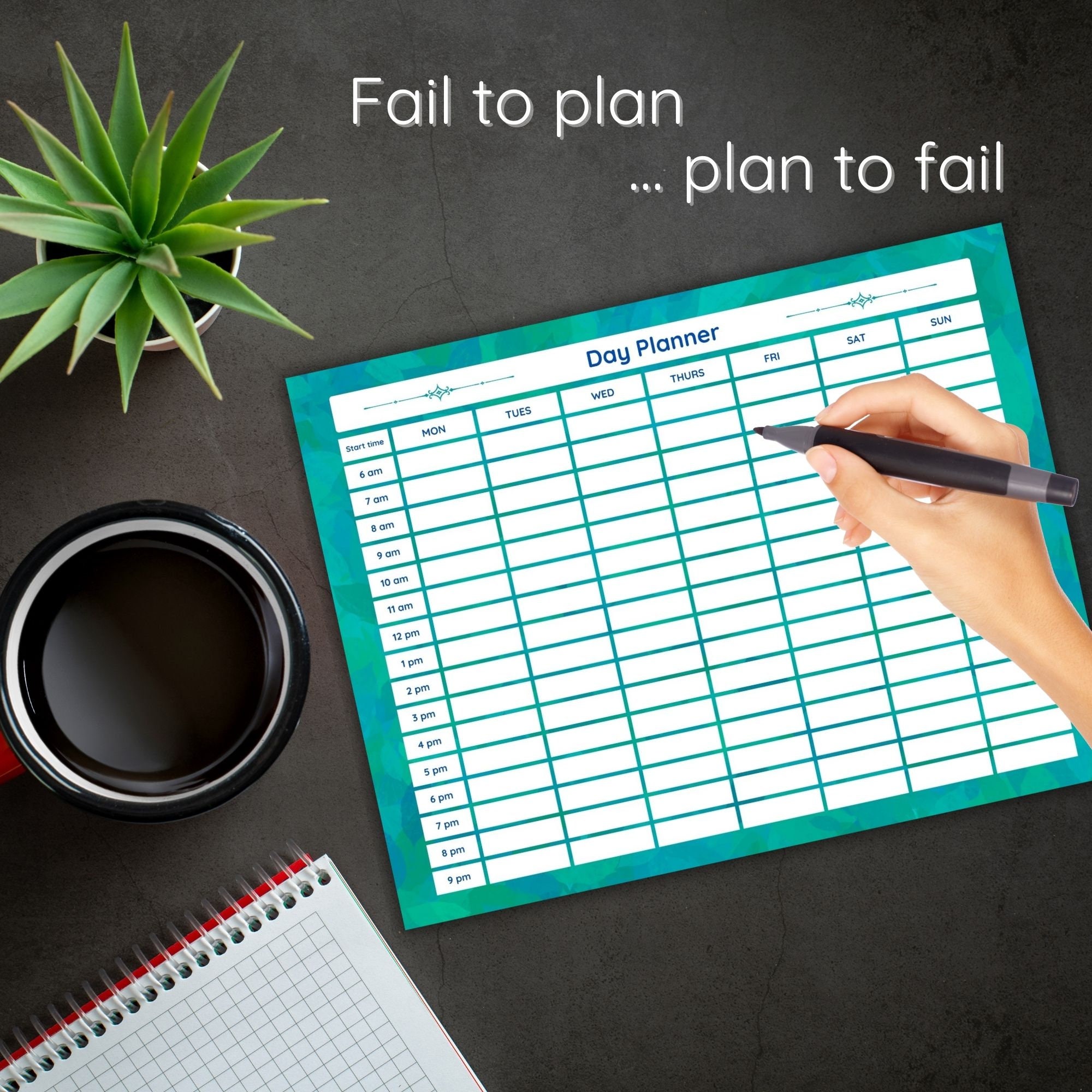 Daily Planner Printable, Minimalistic Day Planner, Weekly Planner ...