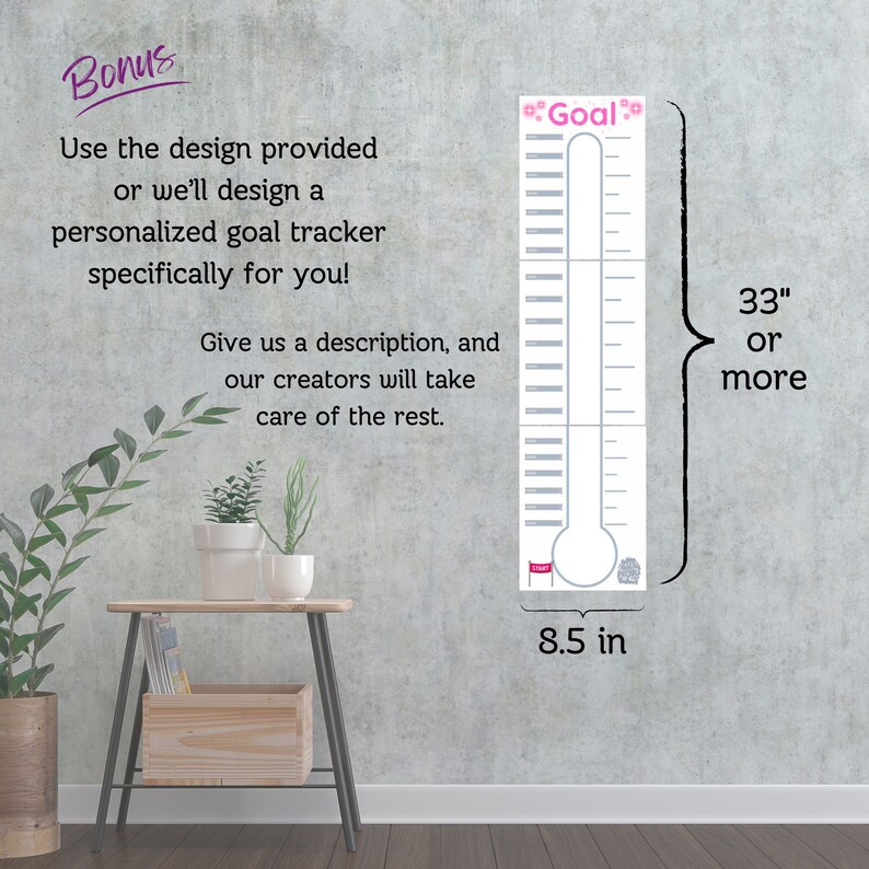 Large Fun Goal Tracker Printable, Thermometer Goal Tracker, Weight Loss ...