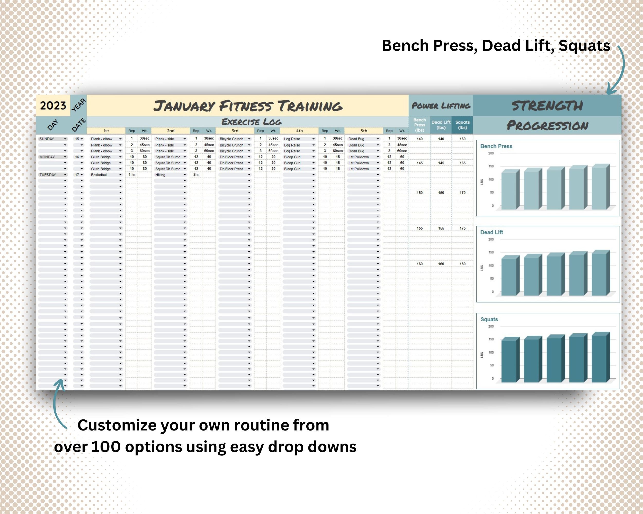 Workout Tracker Printable Daily Fitness Tracker Fitness - Etsy