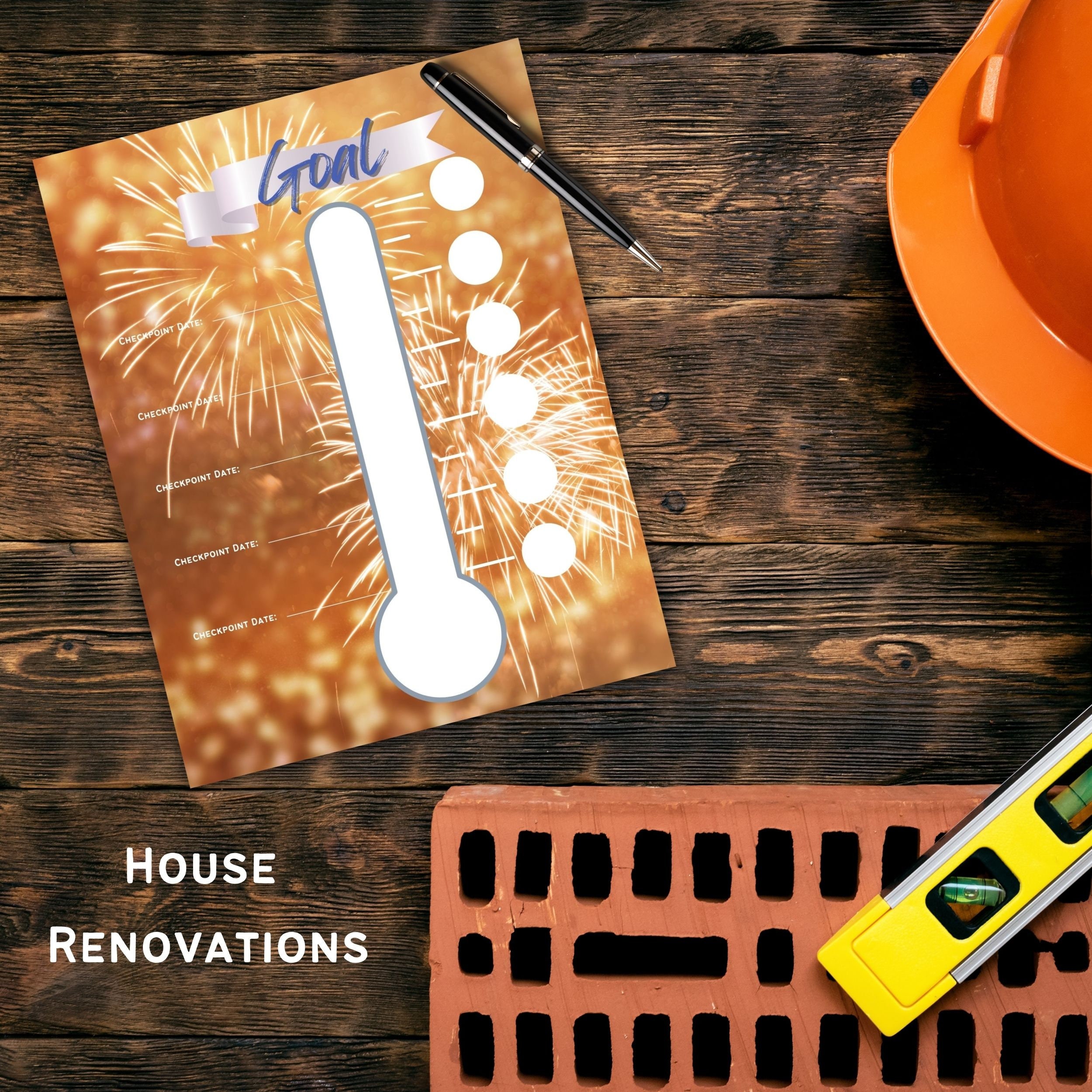 Goal Tracker Printable Thermometer Goal Tracker Editable - Etsy