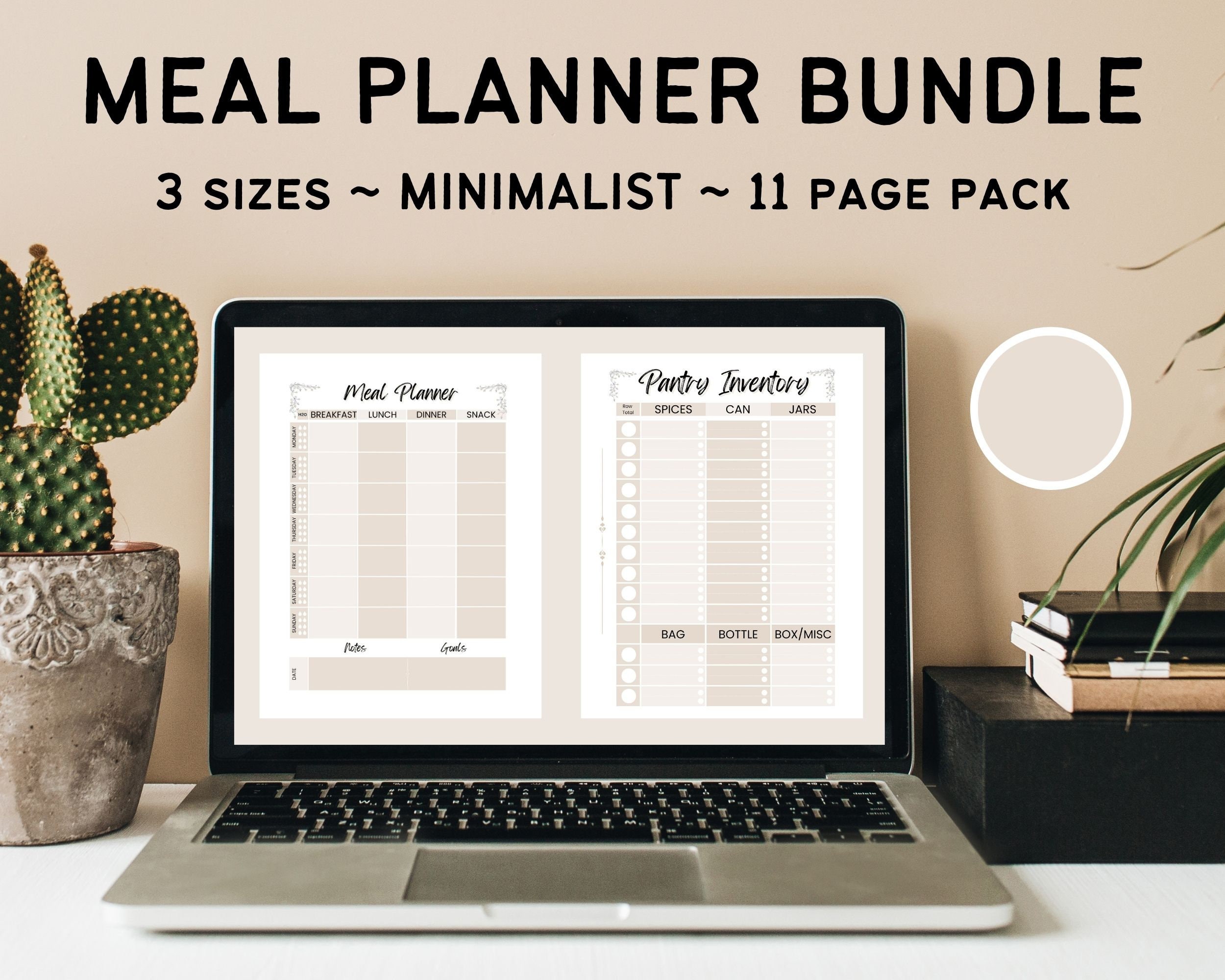 Printable Digital Weekly Meal Planner With Shopping List, Track Water ...
