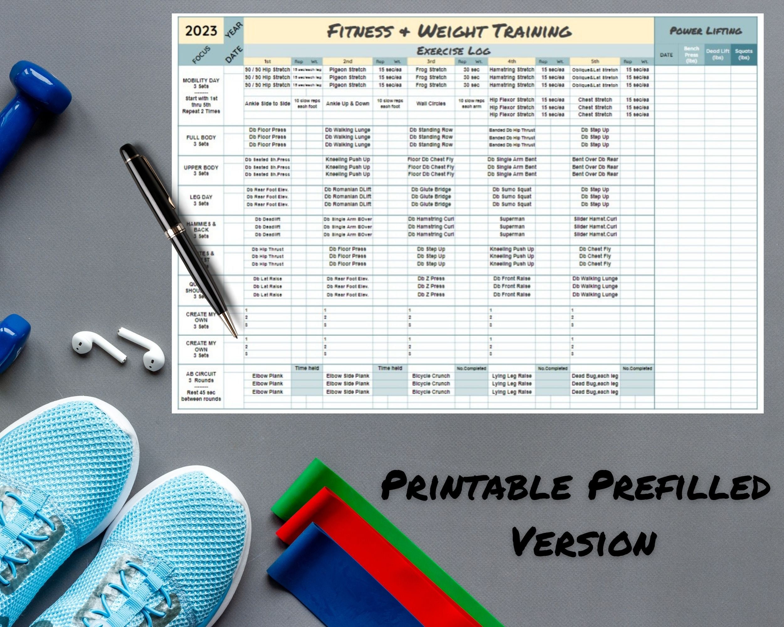 Fitness Tracker Printable, Daily Fitness Tracker, Workout Tracker ...