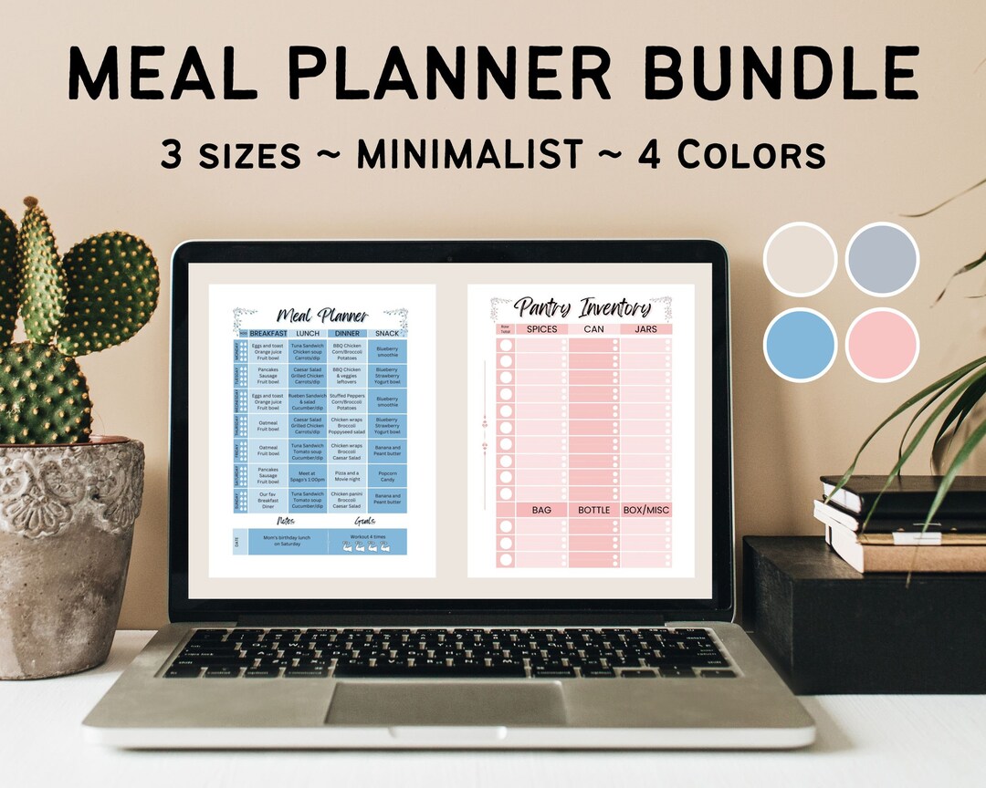 Printable Digital Weekly Meal Planner Printable Planner Menu - Etsy