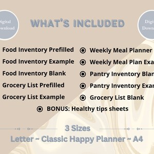 Printable Digital Weekly Meal Planner With Shopping List, Track Water ...