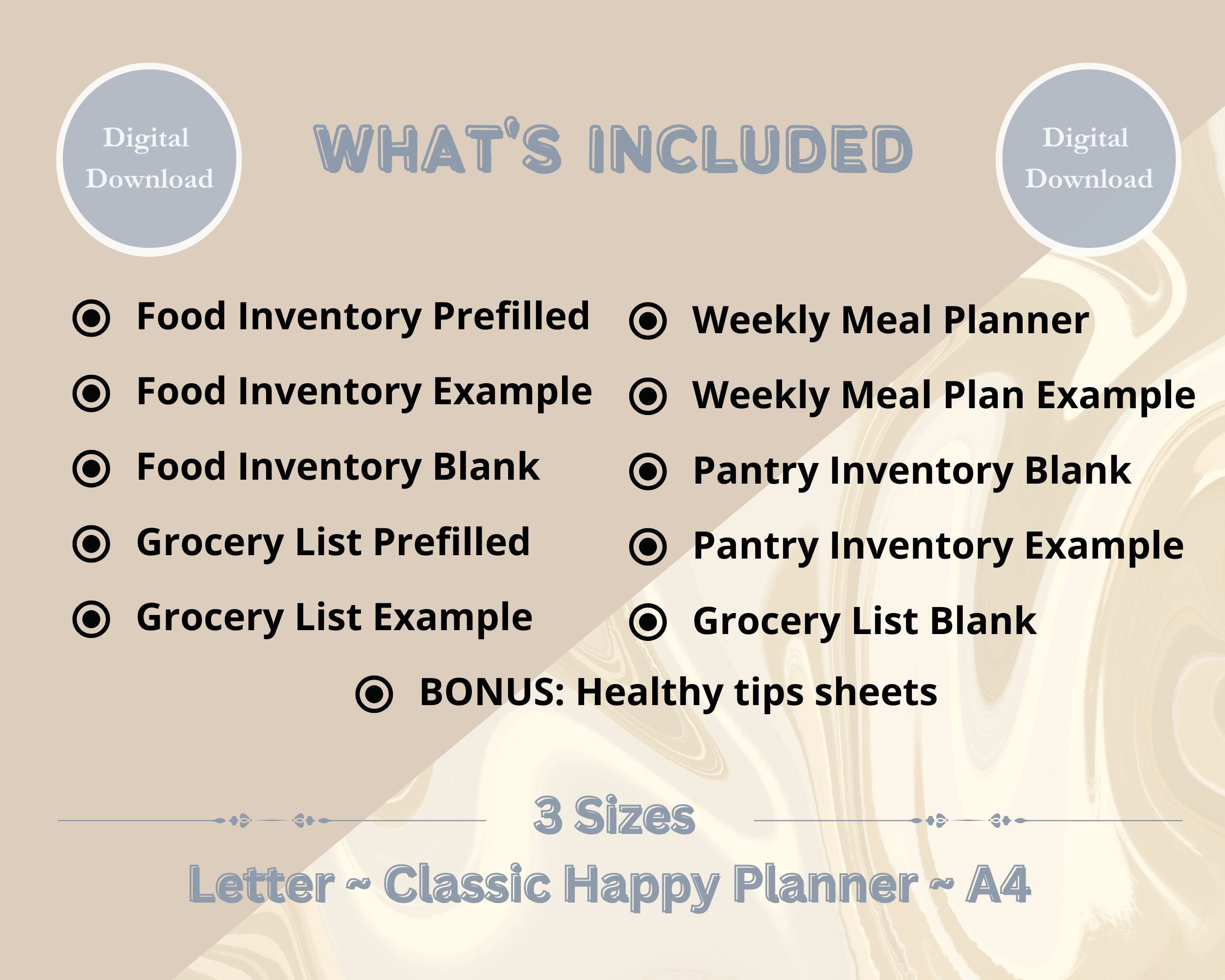Printable Digital Weekly Meal Planner With Shopping List, Track Water ...