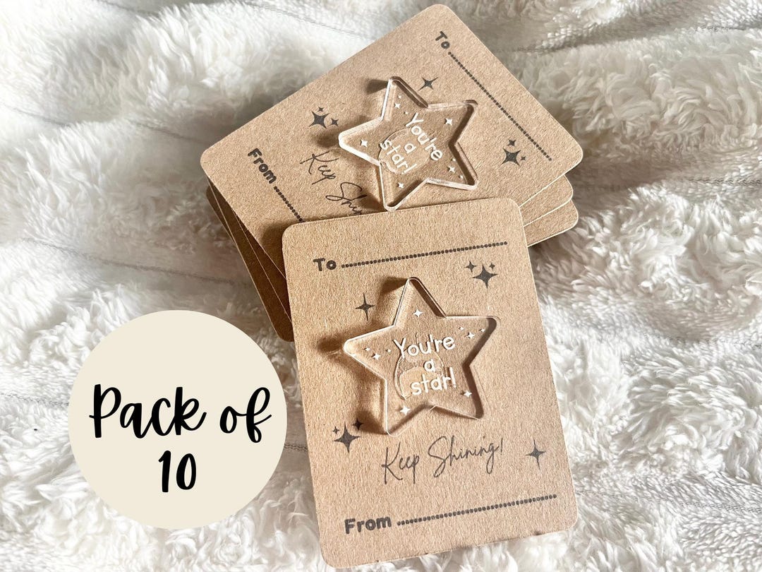 Teacher Pupil Gift - School Leaver 2025 - Pack of 10+ Star Tokens ...