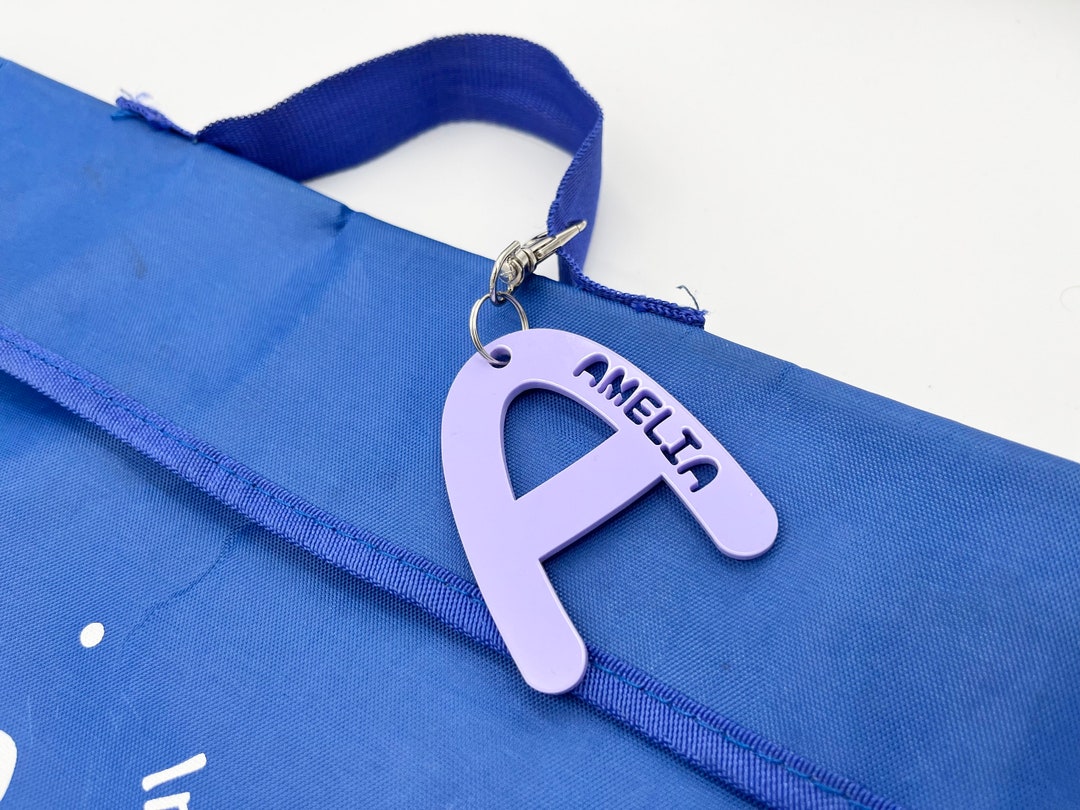 Personalised School Bag Keyring Personalised Childrens Keyring Bag Tag ...