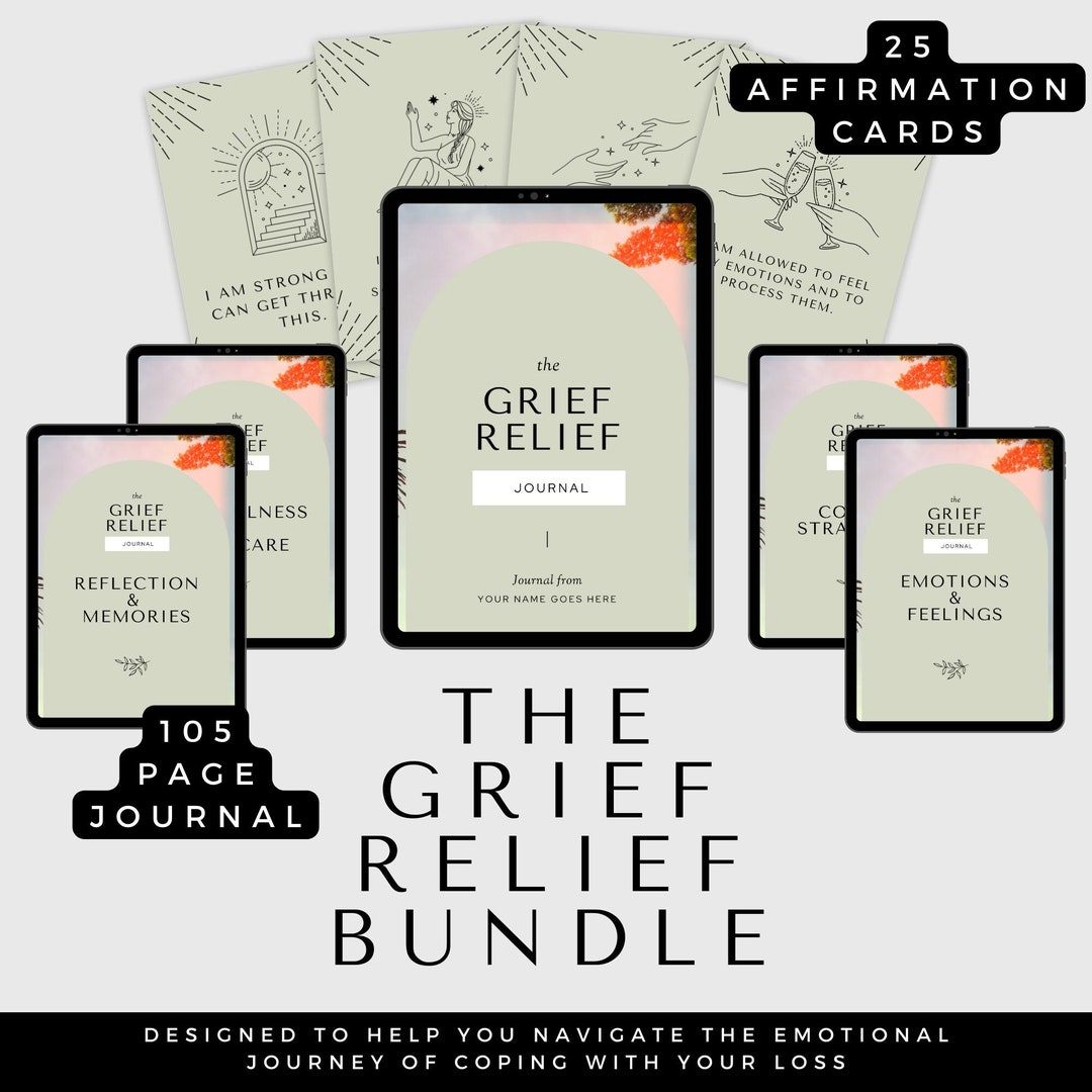 The Grief Relief Bundle Mental Health Wellness Workbook Grief Relief ...