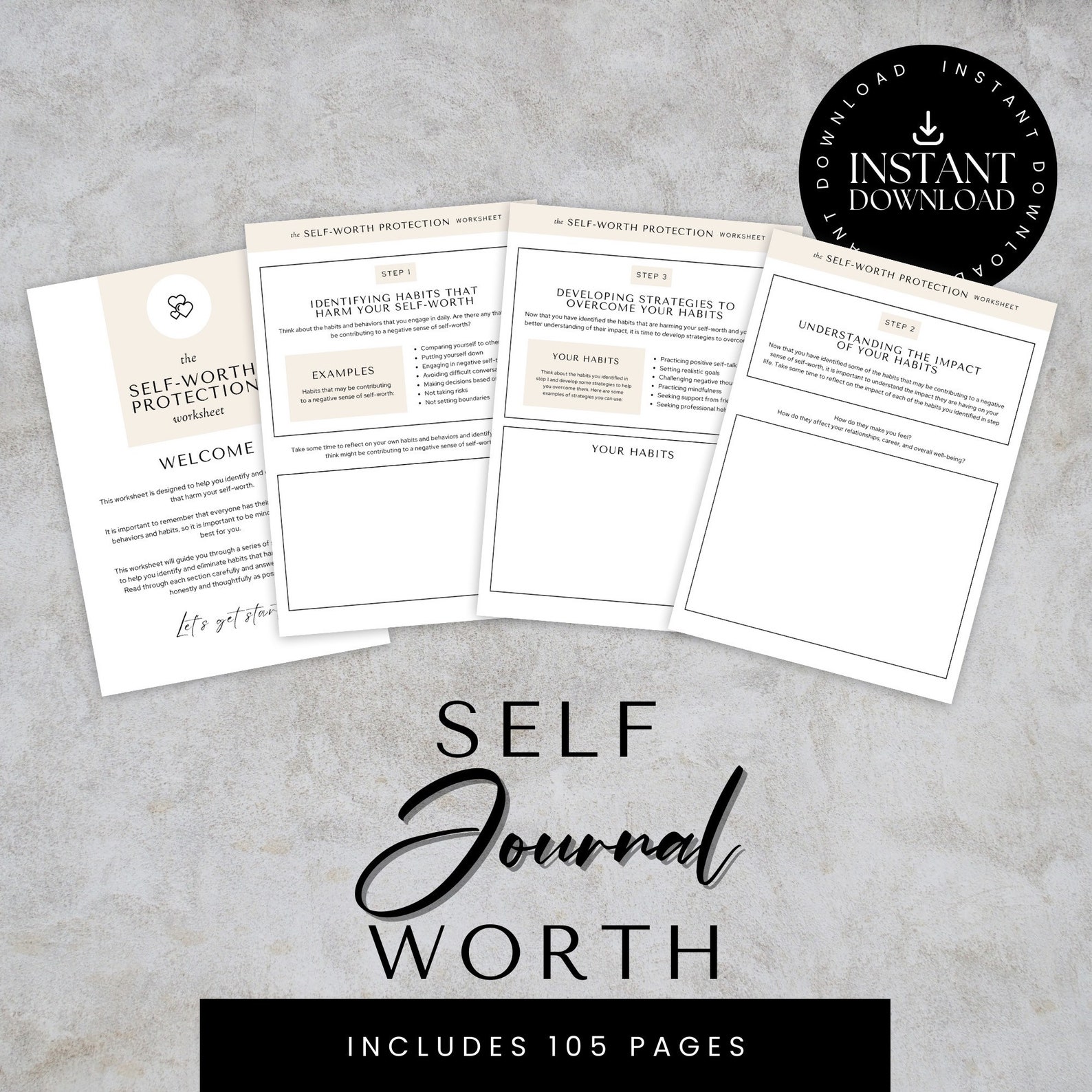 Self Worth & Self Love Mental Health Bundle Self Care - Etsy