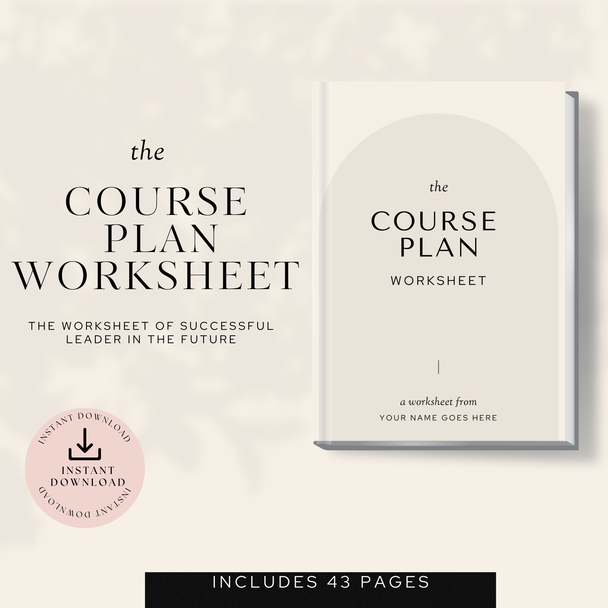 The Course Plan Worksheet Ebook Template Course Workbook Slide Deck ...
