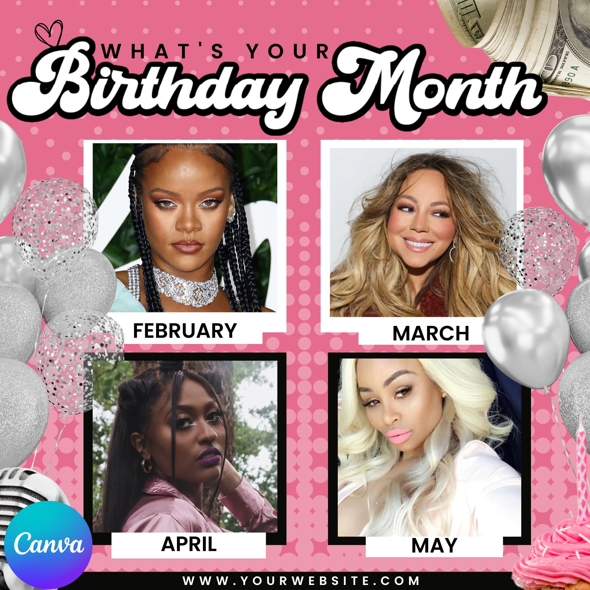 Birthday Flyer Cute Birthday Month Promo Retail Beauty Hair Nail Lash ...